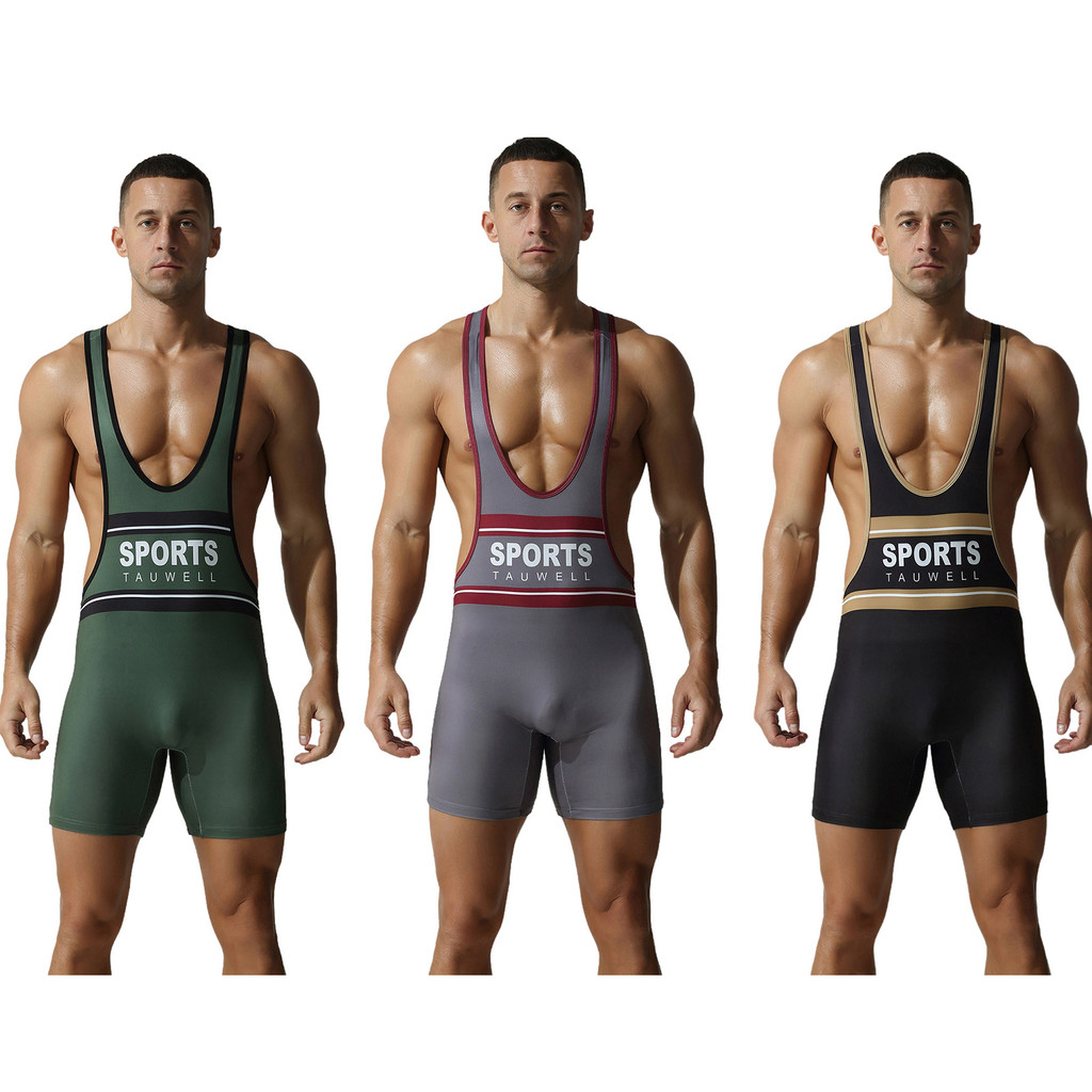 Venjoe Adults Men Wrestling Singlets Athletic Supporters Slim Fit Sport ...