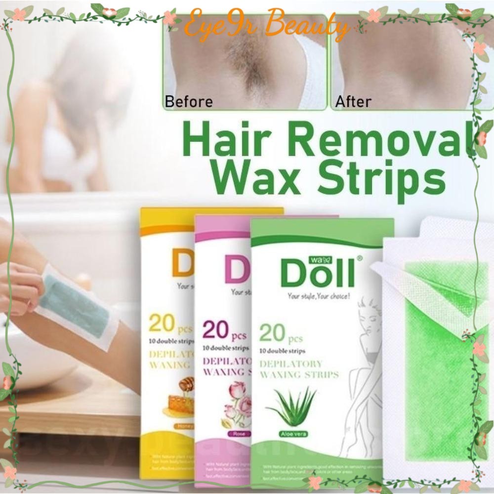 20Pcs Hair Removal Wax Strips Facial Body Depilatory Disposable Paper ...