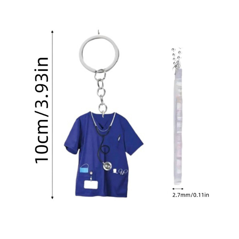 DREAMVEIL Chic Dentist Costume Pendant Keychain Doctor Nurse Themed 2D ...