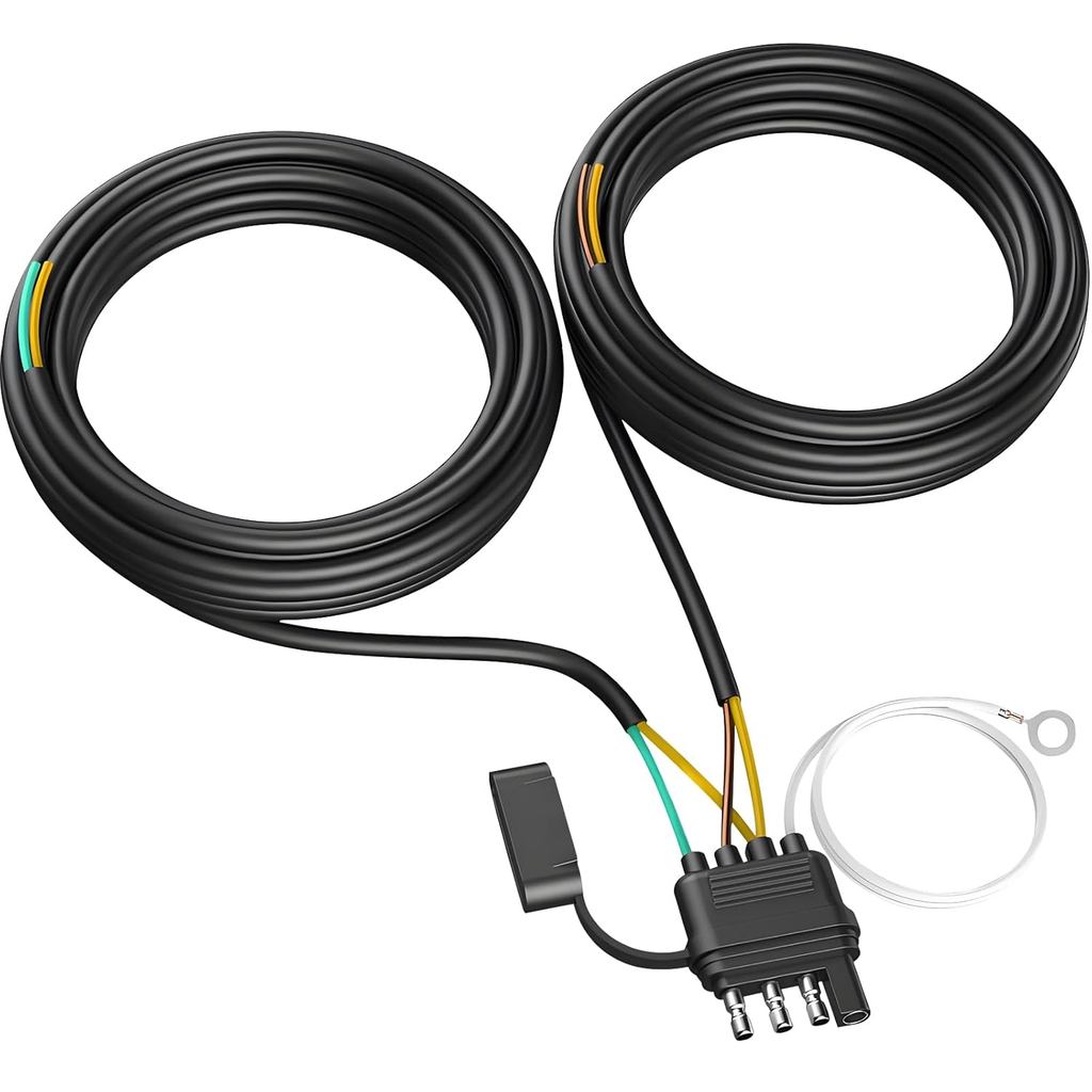 4Pin 5Wire Trailer Wiring Harness 22FT with Jacketed Cable,Waterproof ...