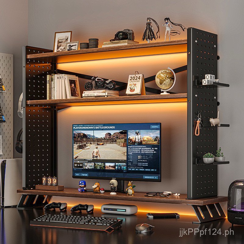 Storage Rack Pegboard Desktop Desk Computer Organizer Multi-layer ...