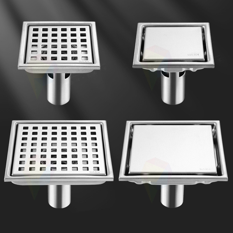 304 Stainless Steel Hidden Floor Drain Bathroom Square Deodorant Floor ...