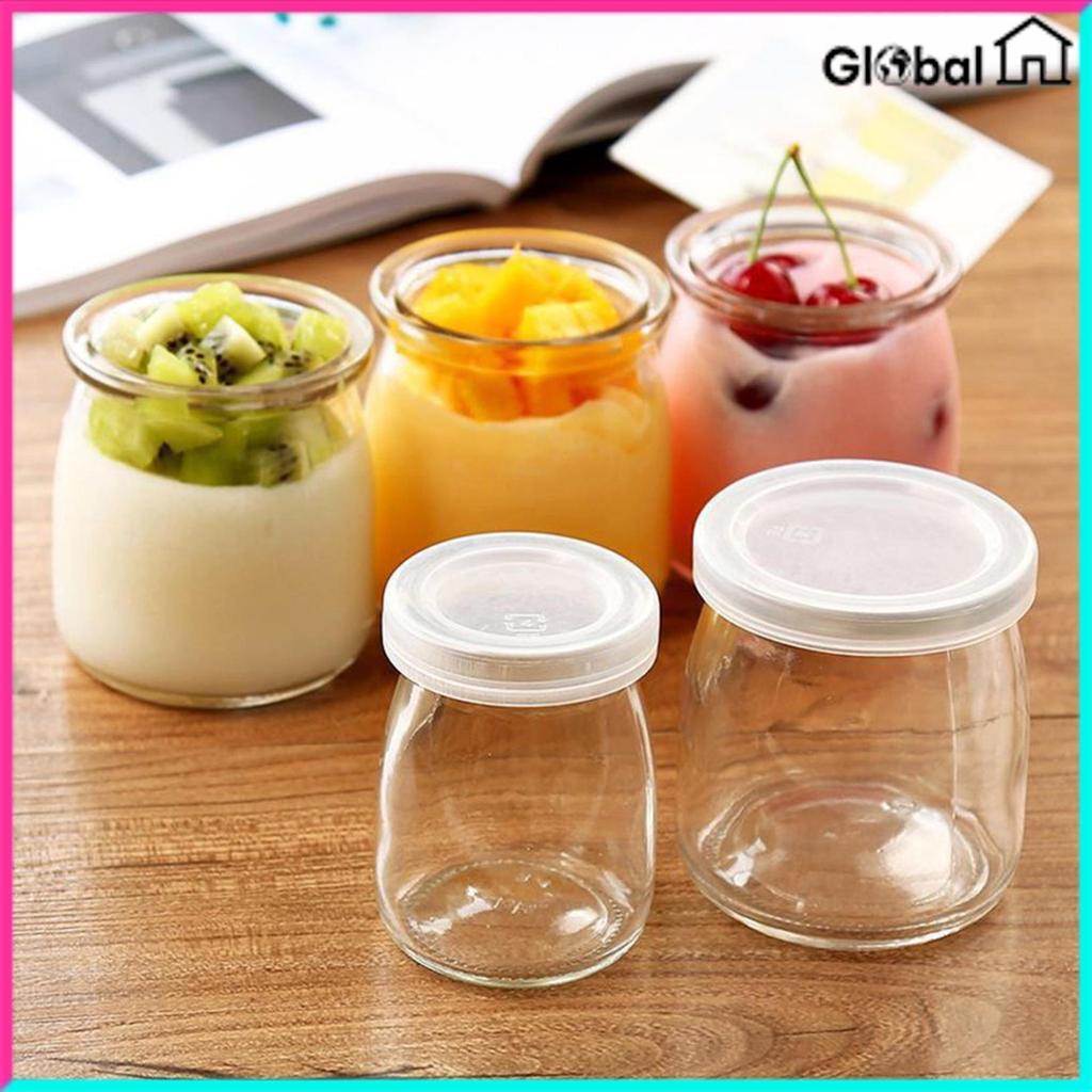 【24H COD】200ML GlassTransparent Pudding Bottle With Lids Yogurt Jars ...
