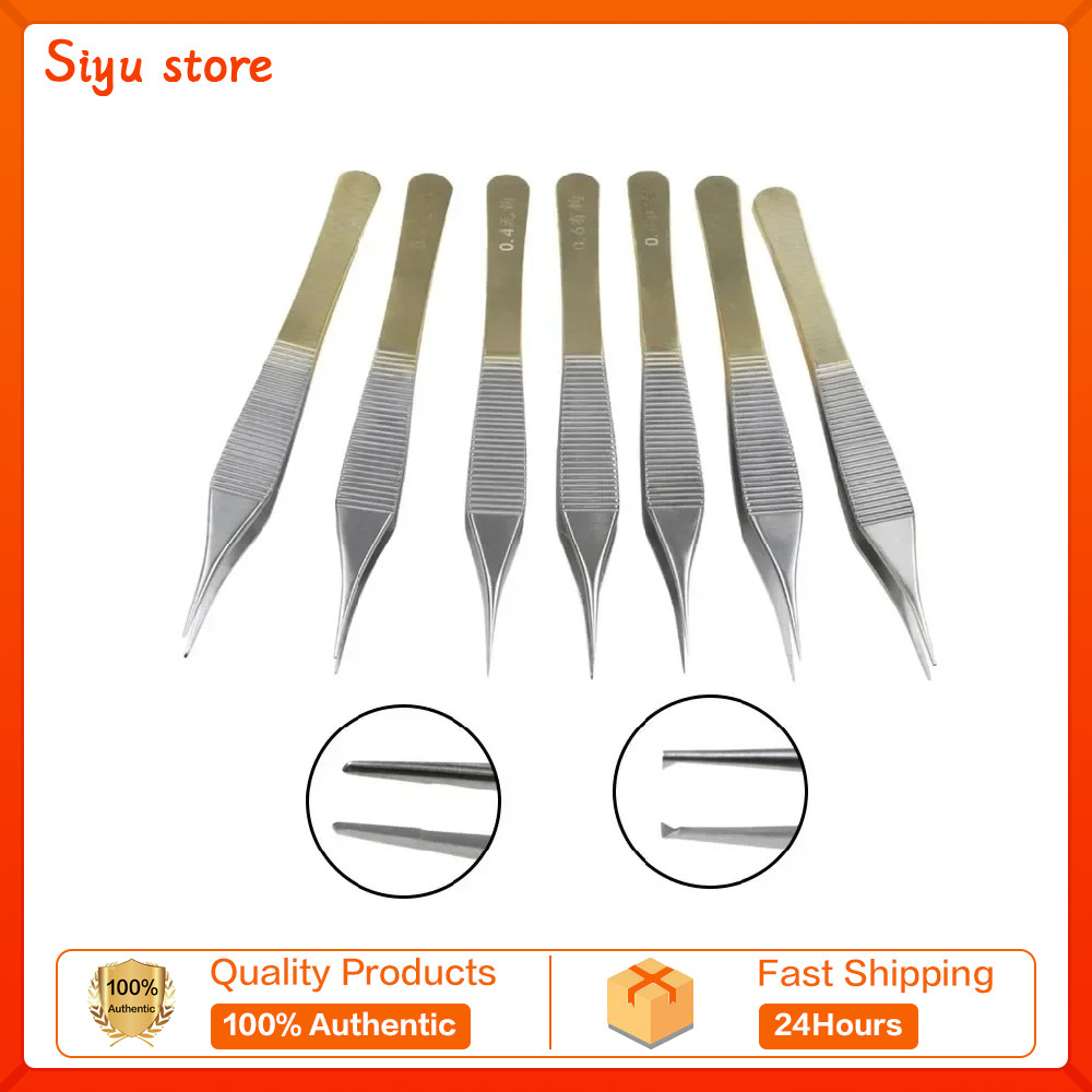 Autoclavable Stainless Steel Tissue Forceps with Golden Handle Teethed ...