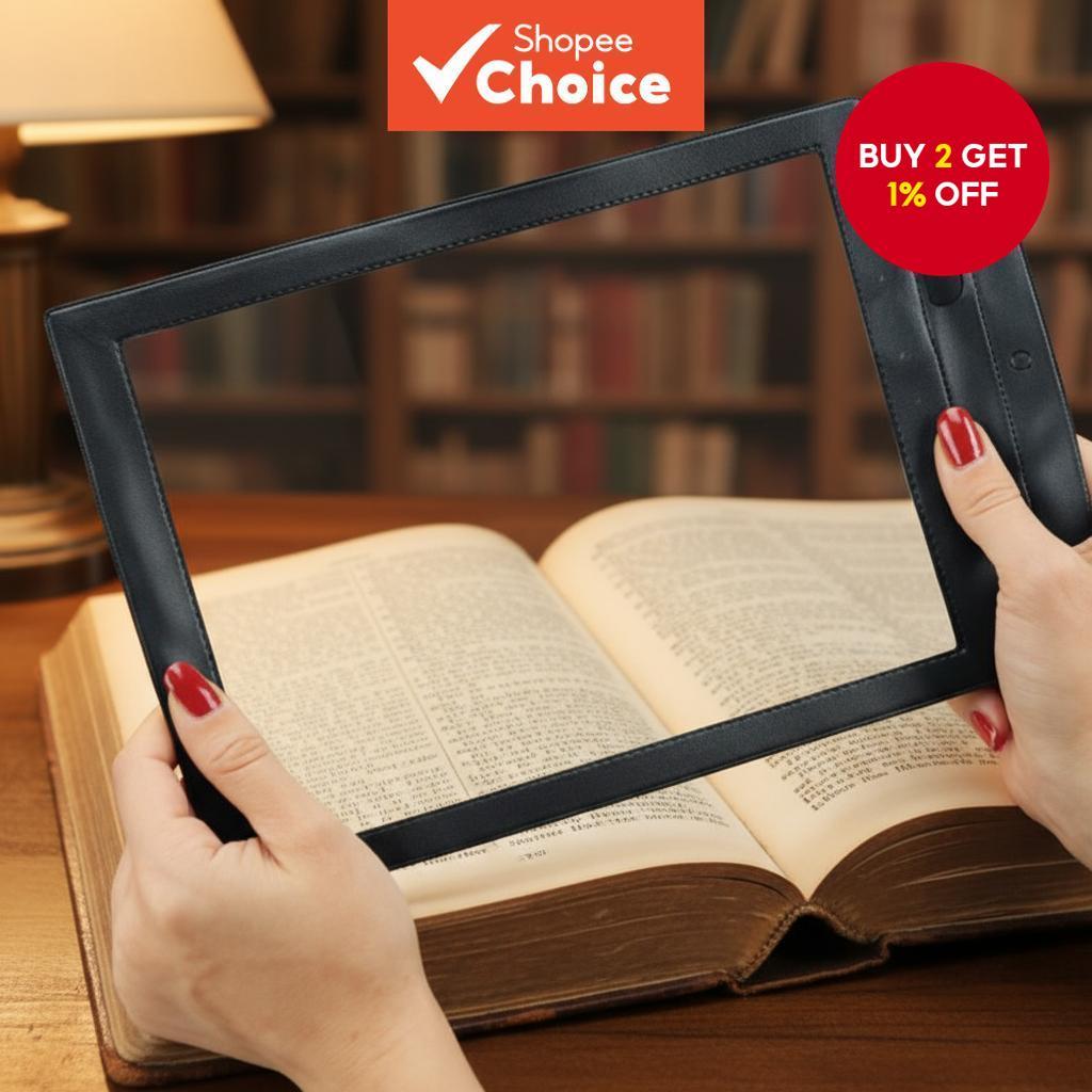 A4 Size Flat PVC Magnifier Sheet X4, Book Page Magnifying Reading Glass ...