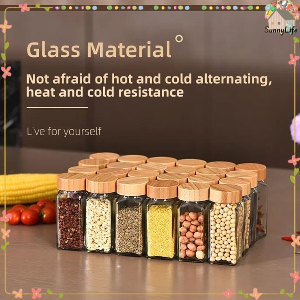 Seasonings Square Containers Seasoning Glass Spice Storage Storage ...
