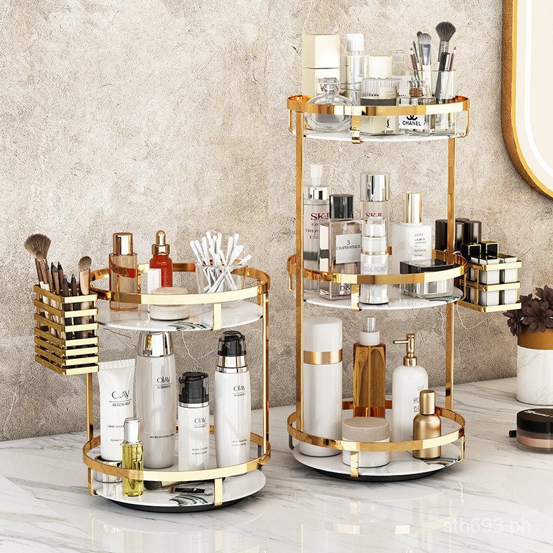 Dressing Table Perfume Skincare Storage Bucket Cosmetic Organizer Rack ...