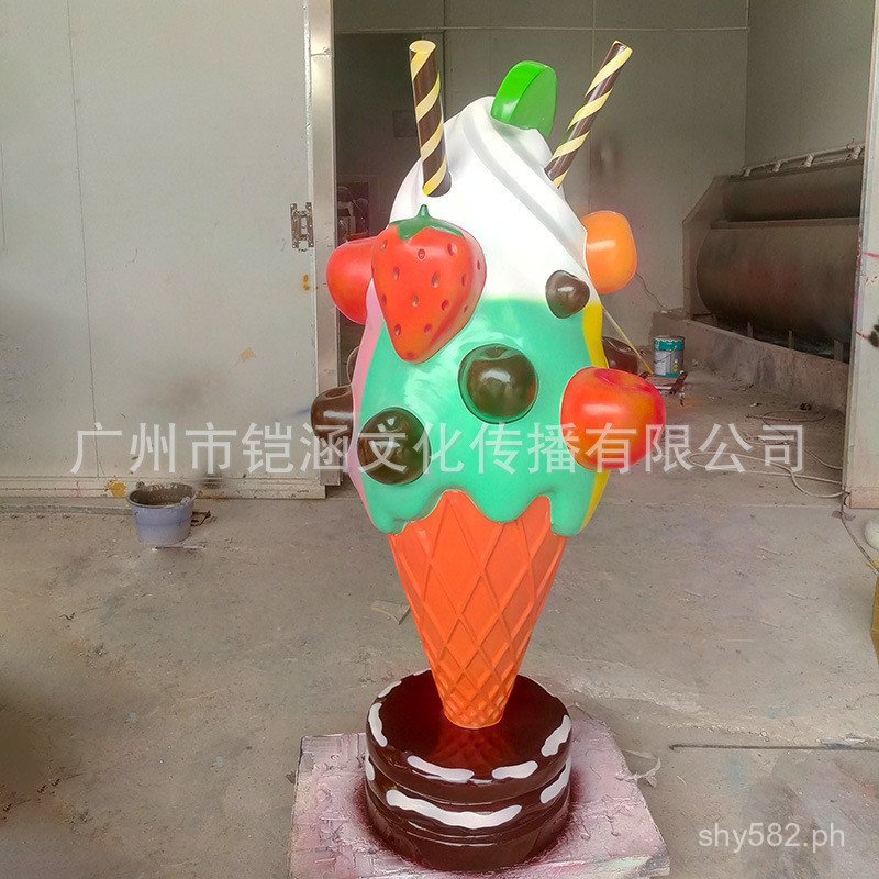Giant Props Fiberglass Check-in Ice Cream Ornament Model French Fries ...