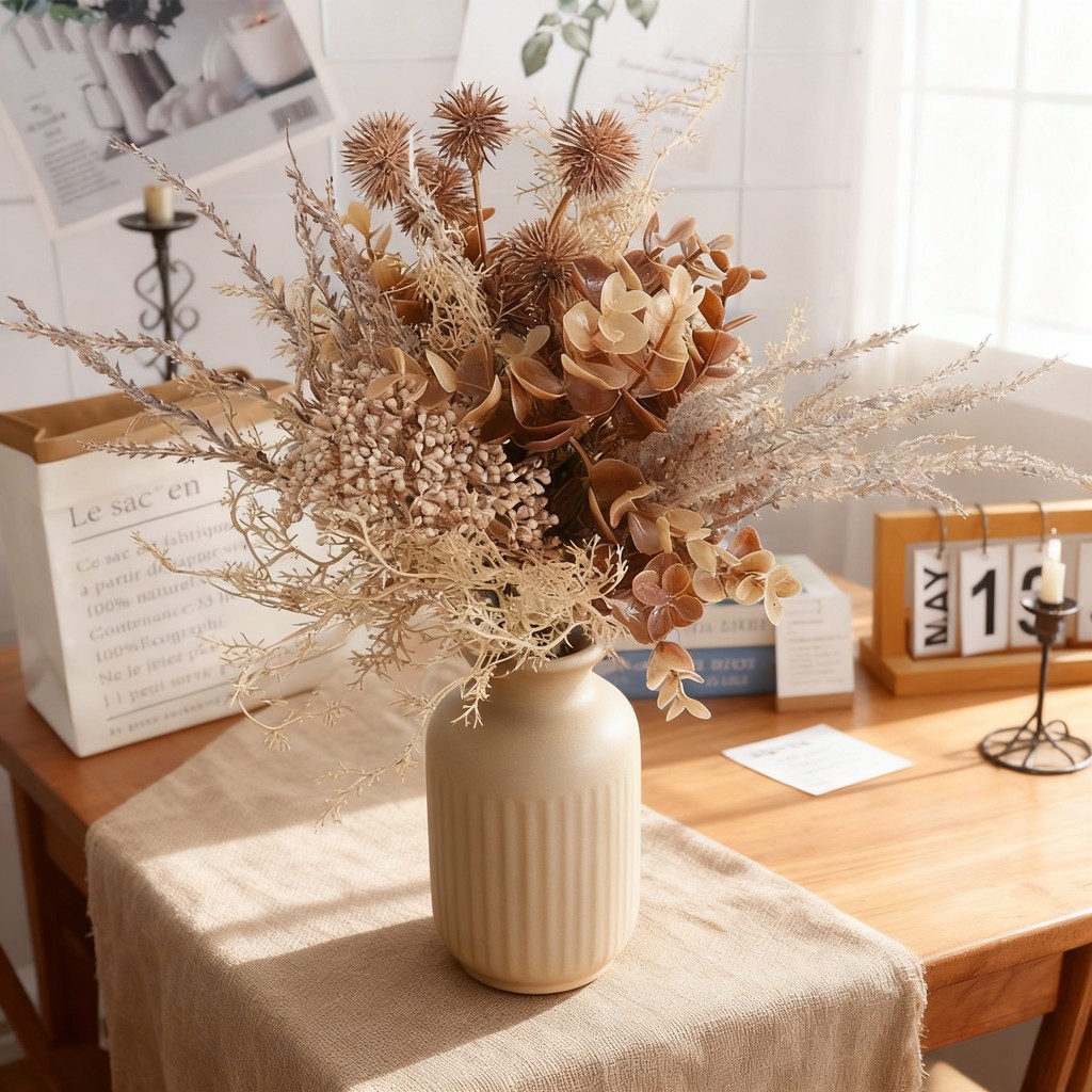 Aesthetic Artificial Dried Flower Bouquet Nordic Home Decor Eucalyptus ...
