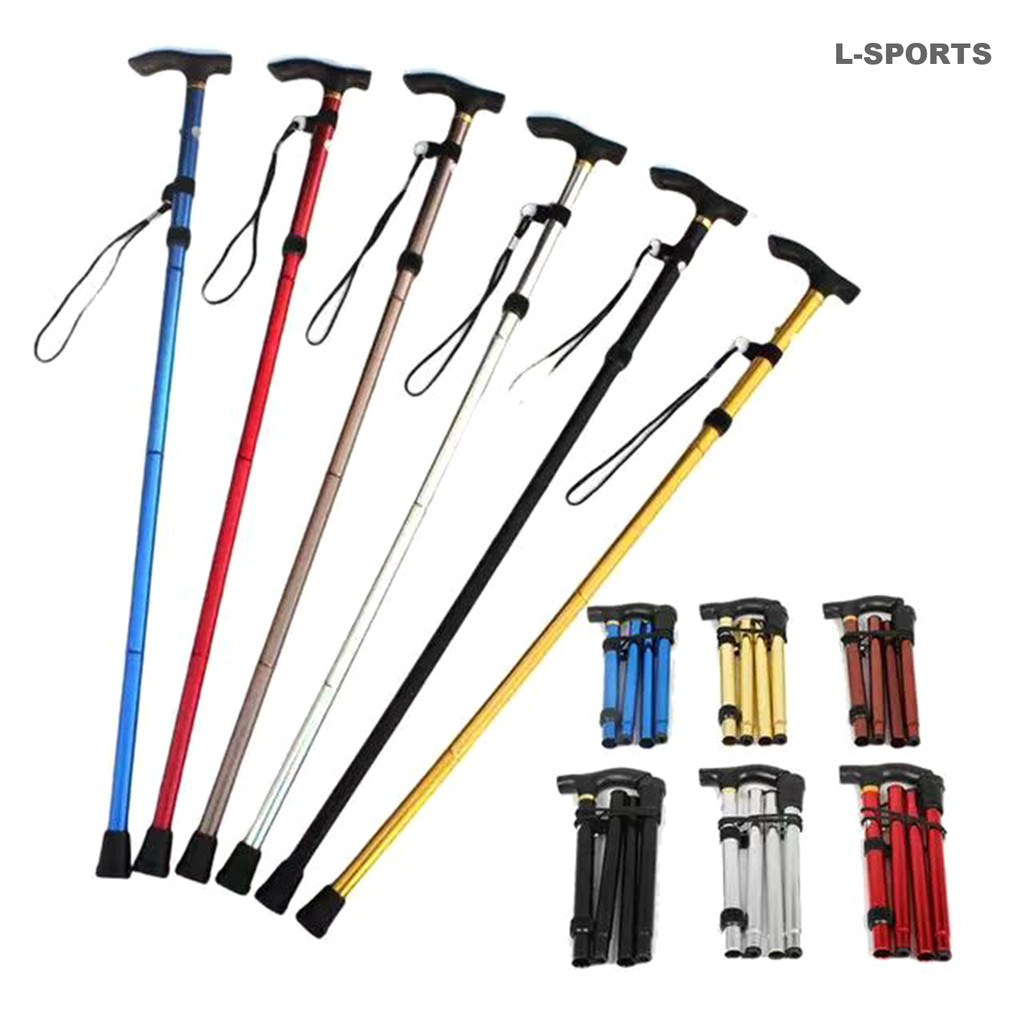 Telescopic Walking Stick Outdoor Hiking Trekking Poles Aluminum Alloy ...