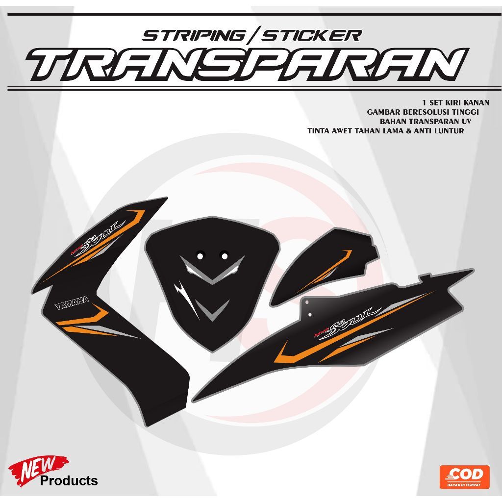 TRANSPARENT MIO SOUL CARBON STRIPING STICKER - NEWEST Transparent MIO ...