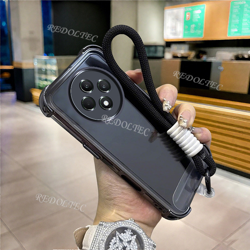 OPPO Reno 12F 5G Case Shockproof Transparent Casing With Lanyard 2025 ...