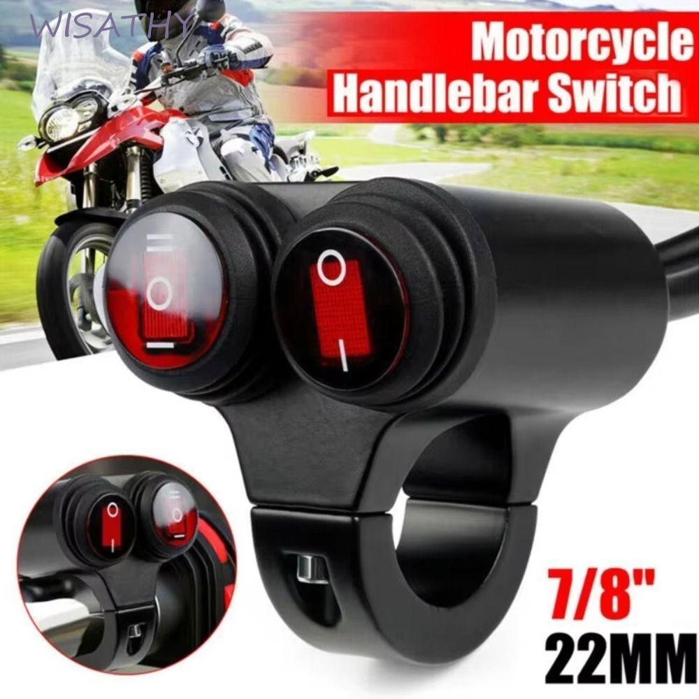 ELMER1 Motorcycle Light Switch, Aluminum Alloy Waterproof Handlebar ...