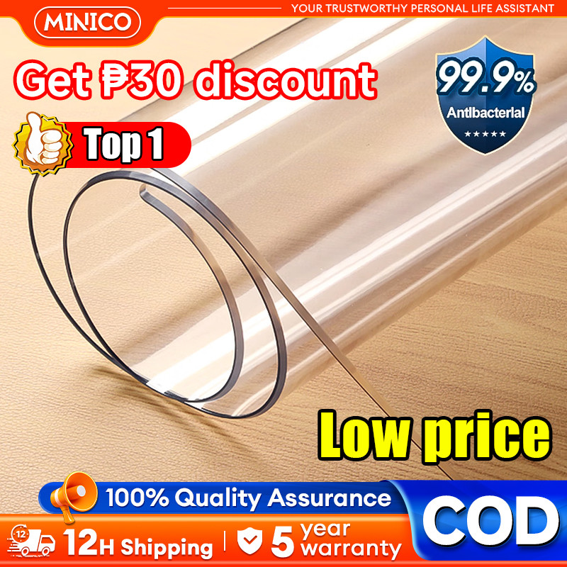 4-12 Seater PVC Tablecloth Transparent Rectangular Heat Resistant ...