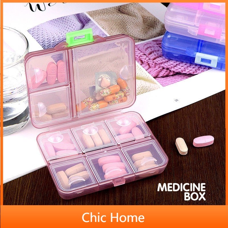 9Grid Double Layer Portable Mini Pill Box Moisture Proof Medicine ...