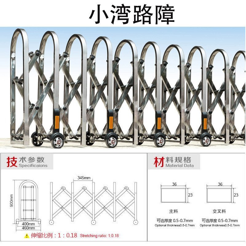 Temporary Fence Factory Manual Retractable Road Barrier Push-Pull Car ...