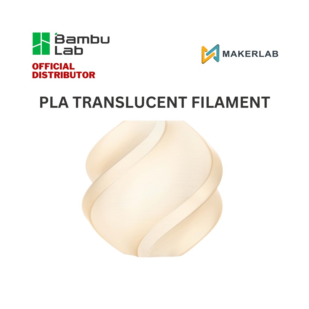 Bambu Lab PLA Translucent Filament 1.75mm 1kg for 3D Printer | Shopee ...