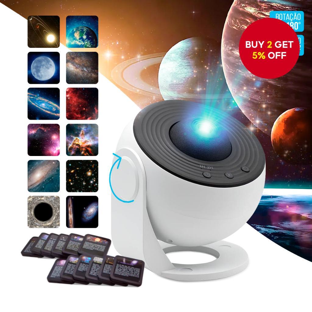 Galaxy Projector LED Light - 360° Rotating Star, Earth, Moon & Nebula ...