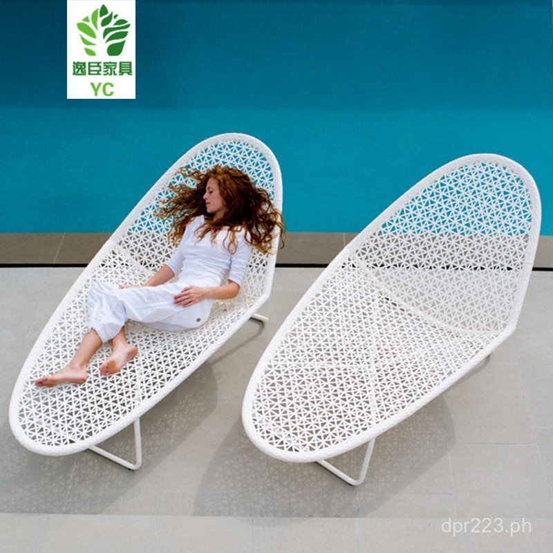 Rattan Beach Lazy Sofa Balcony Outdoor Lounge Chair Creative Outdoor ...