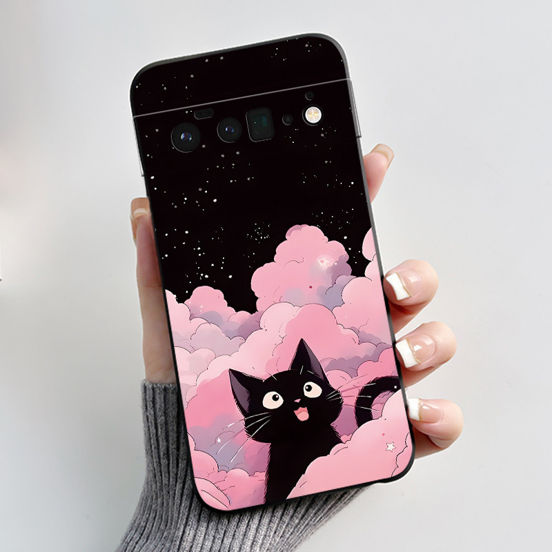 Phone Case For Google Pixel 6 Pro Soft Silicone Black Case Romantic ...