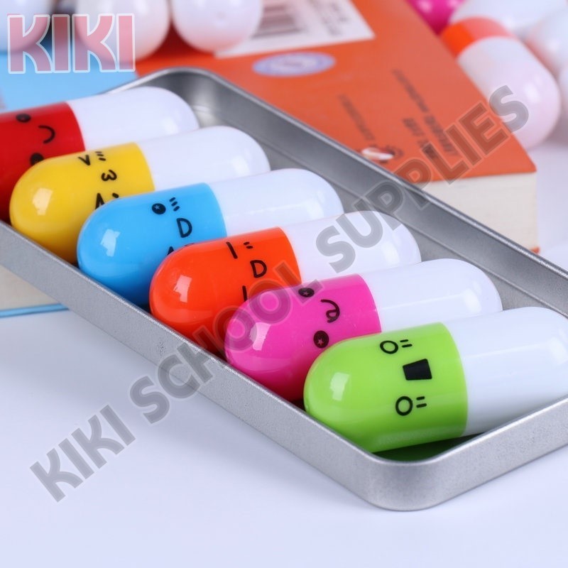 KK Mini Capsule Pill Pen Retractable Plastic Ballpoint Pen Creative ...