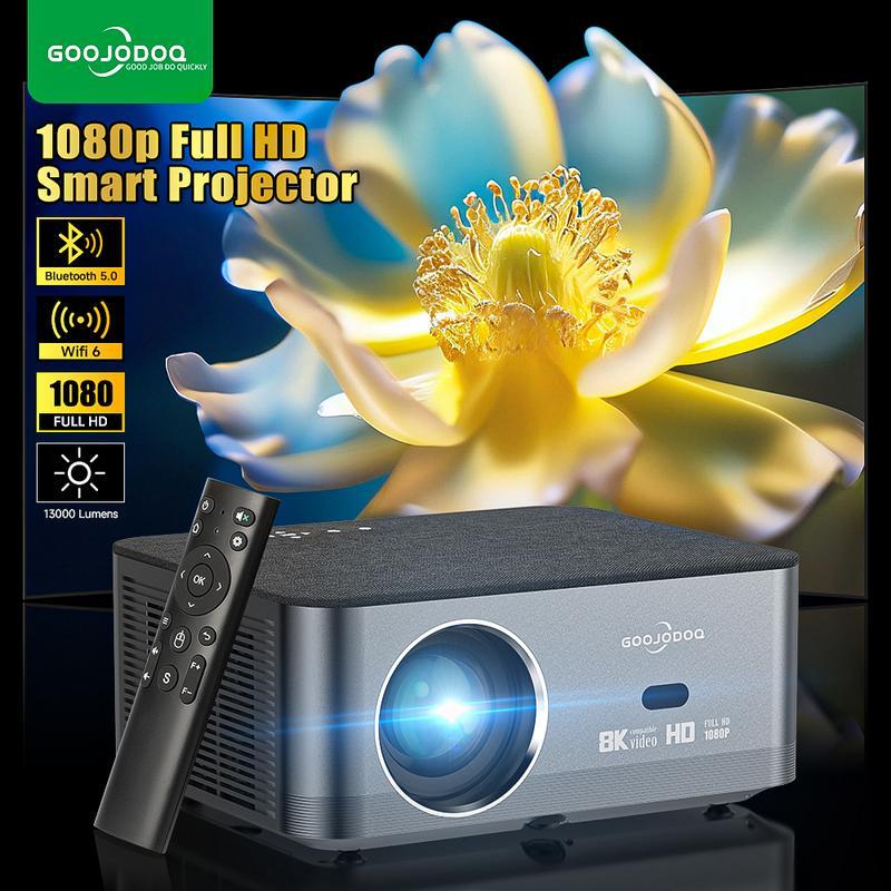 GOOJODOQ Projektor Pintar Bluetooth 5.0 wifi full HD 1080P 13000LM mini ...