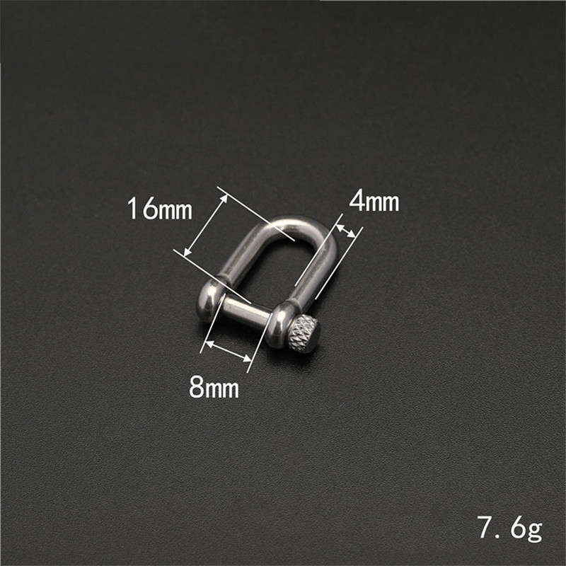 [WG] 1 Pcs Stainless Steel Staples Carabiner D Bow Shackle Fob Key Ring ...
