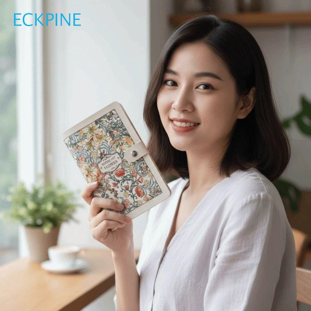 ECKPINE Button Notebook for Money, A6 Flower Printed Cash Budget Ledger ...