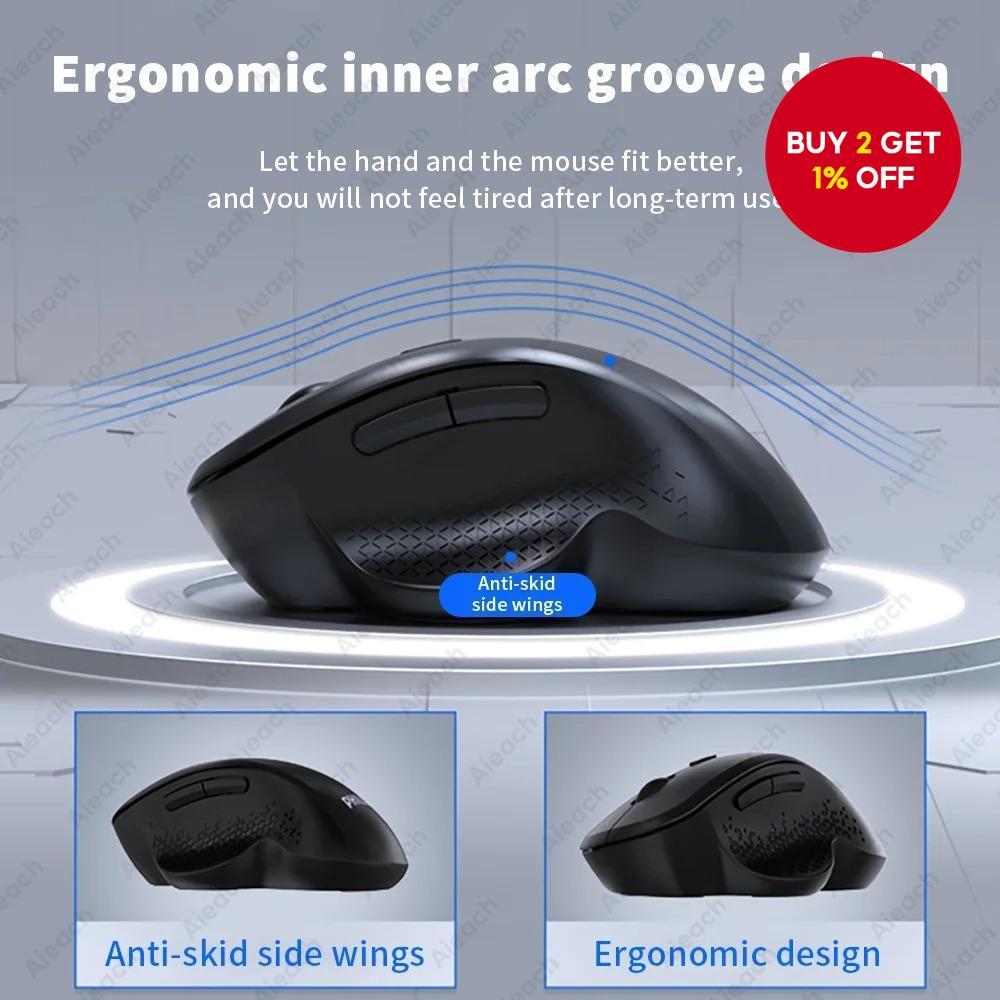 New Rechargeable Ergonomic Bluetooth Gaming Mouse, 1600 DPI Dual Mode ...