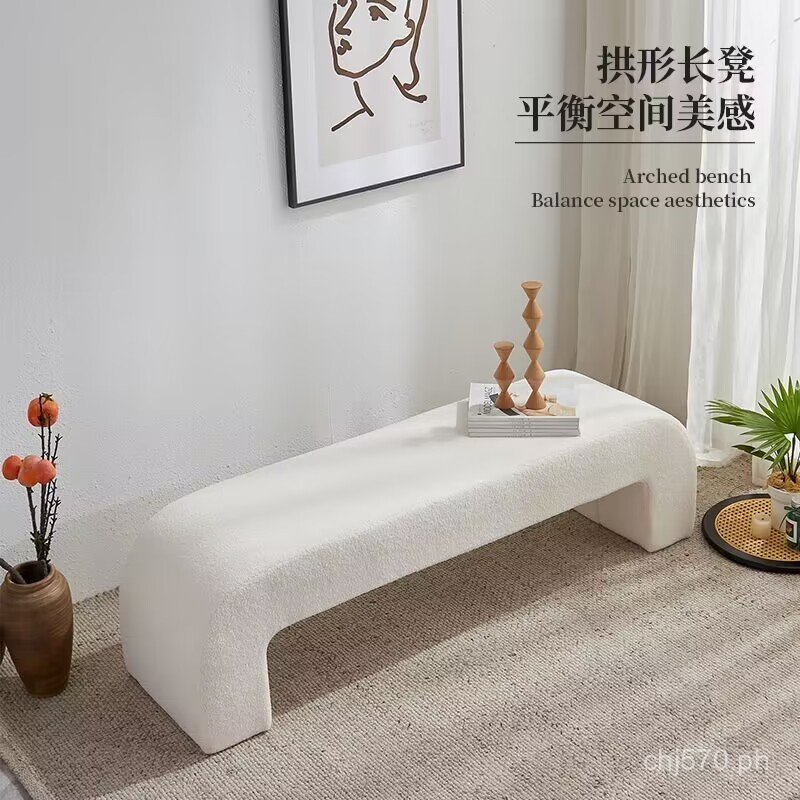 N5Entryway Shoe Bench for Home Use, Cream Style Arch-Shaped Shoe Bench ...