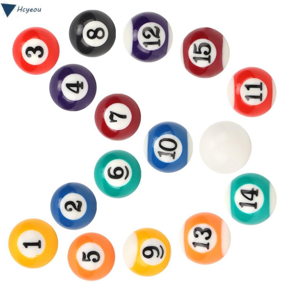 HCYEOU 16PCS Mini Billiard Ball Toy, Mini Pool Ball Plastic Mini ...