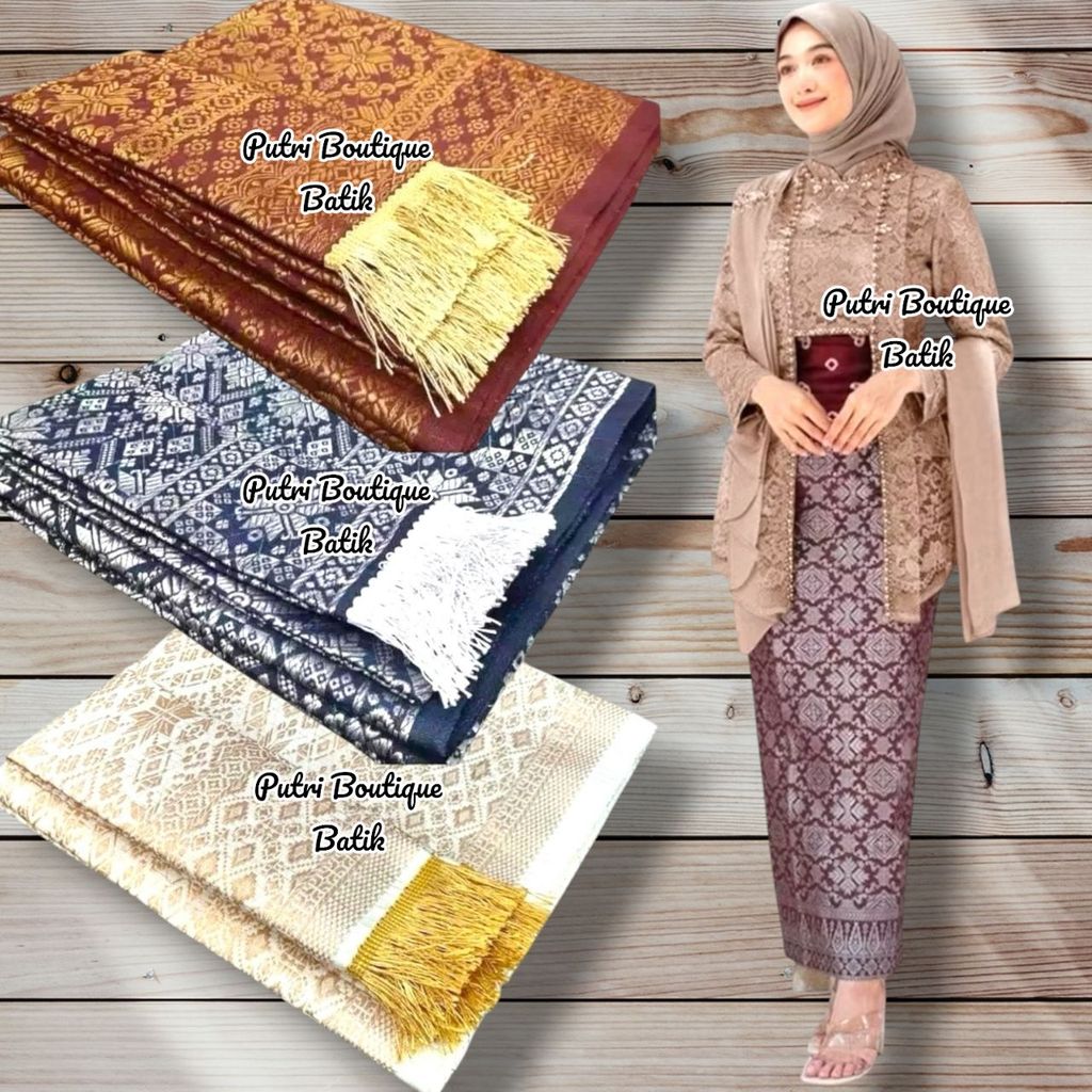 Premium Songket + Shawl | Long Bottom Kebaya Wrap Skirt | Men's Songket ...