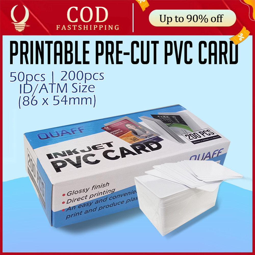 100Pcs Pvc ID Card Quaff Printable PVC Pre-Cut Cards for Direct ID ...