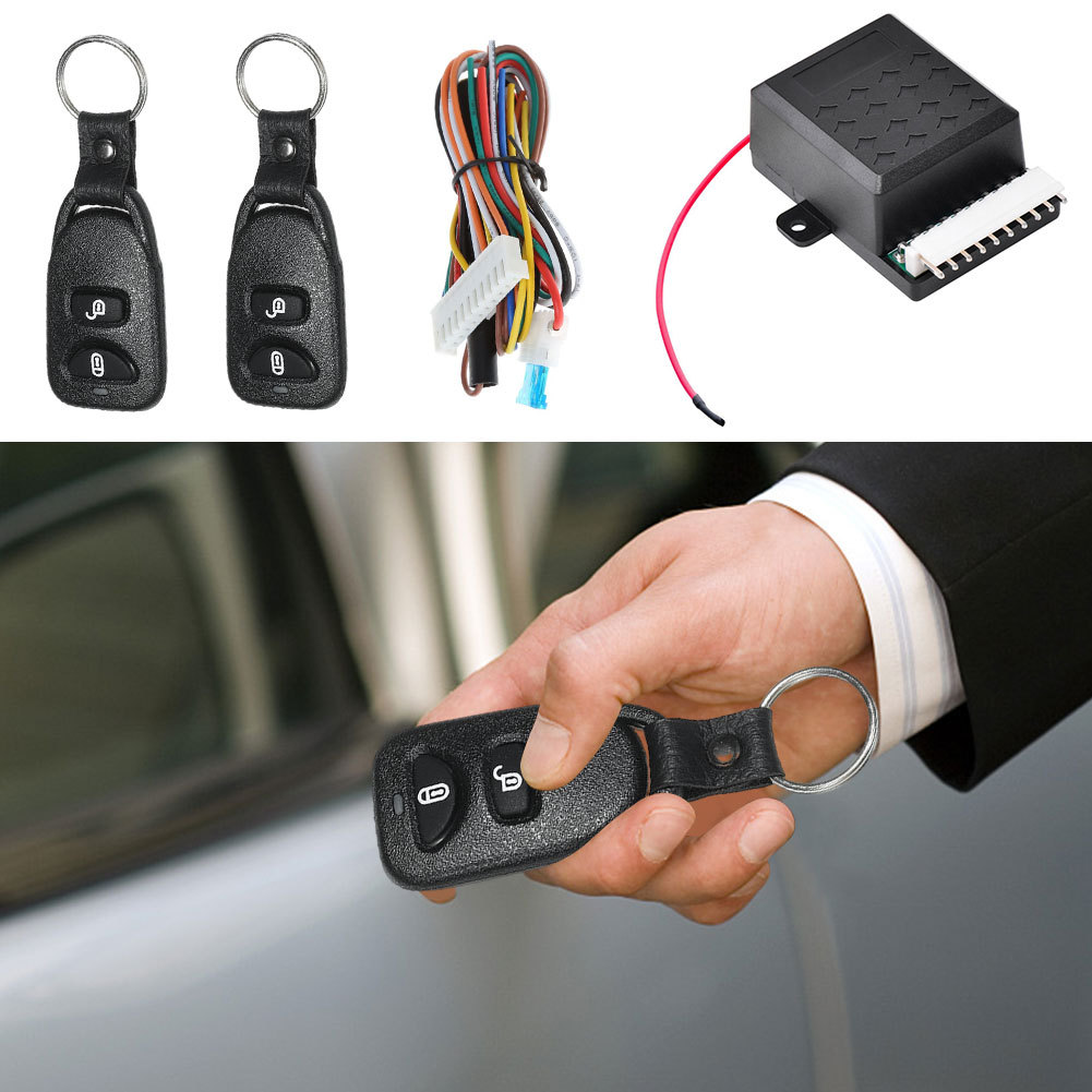 ⚡24H⚡12V Auto Locking Security Keyless Entry Kit with 2 Remote Control ...