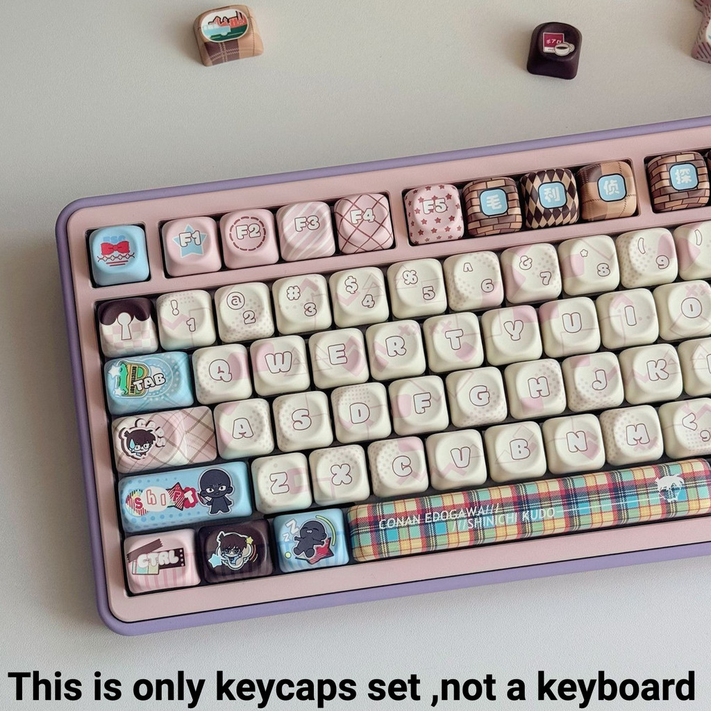 PBT Keycap MOA Anime Conan Round Keycap Dye Sublimation Keycap Cute ...