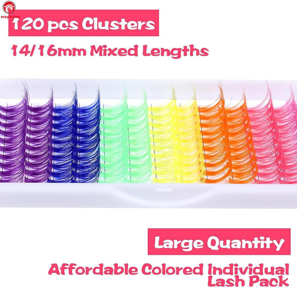 DIY Colored Lash Clusters Rainbow Mixed 6 Colors Colorful Cluster ...