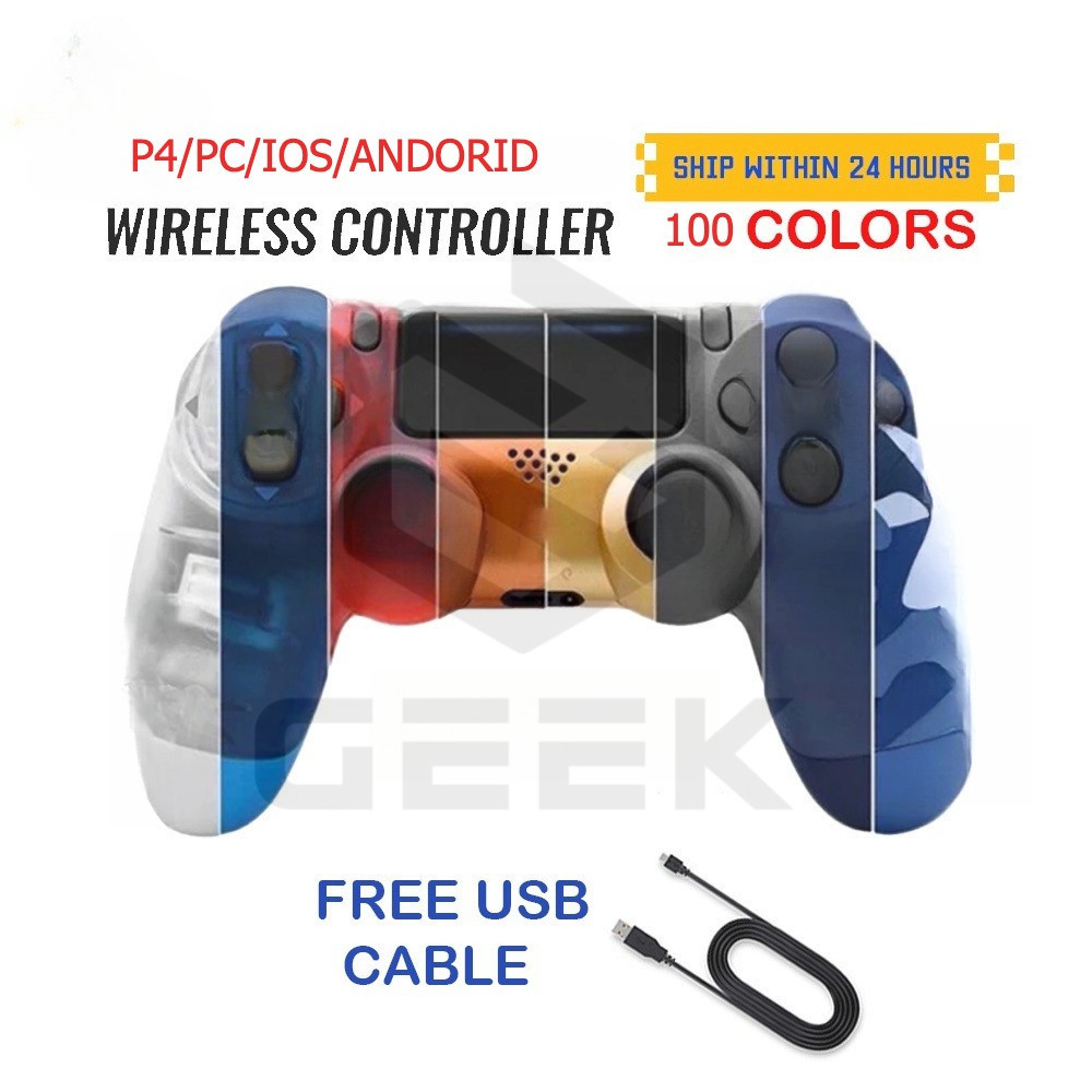 (PC/P4) GEEK P4 D4 Bluetooth Wireless Controller (100 Color) | Shopee ...