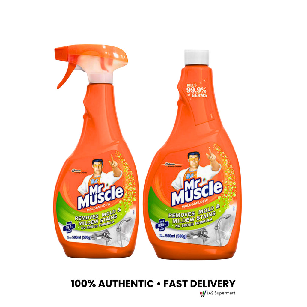 Mr Muscle Mold and Mildew Remover Spray Starter plus Refill 500mL Set ...