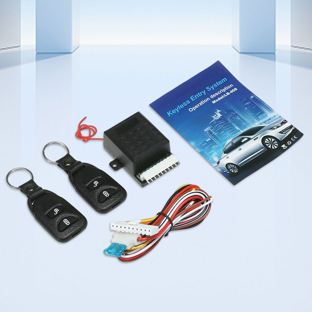 ⚡24H⚡12V Auto Locking Security Keyless Entry Kit with 2 Remote Control ...
