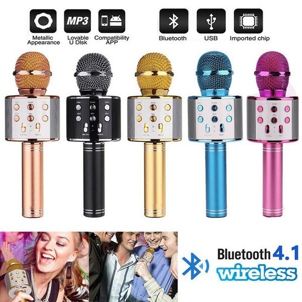 WS-858 Microphone Wireless KTV Karaoke Bluetooth Handheld Mic HIFI ...