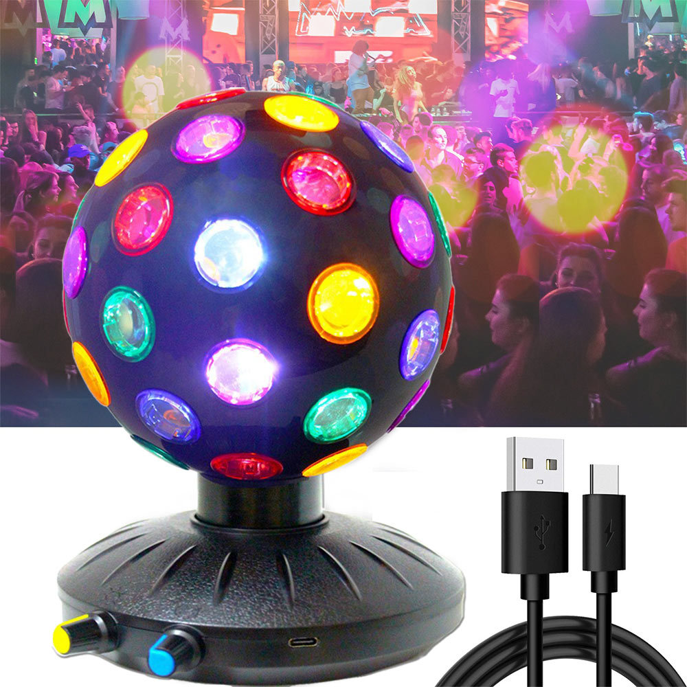 Mini Disco Ball Light USB Party Lights Projector Sound Activated Strobe ...