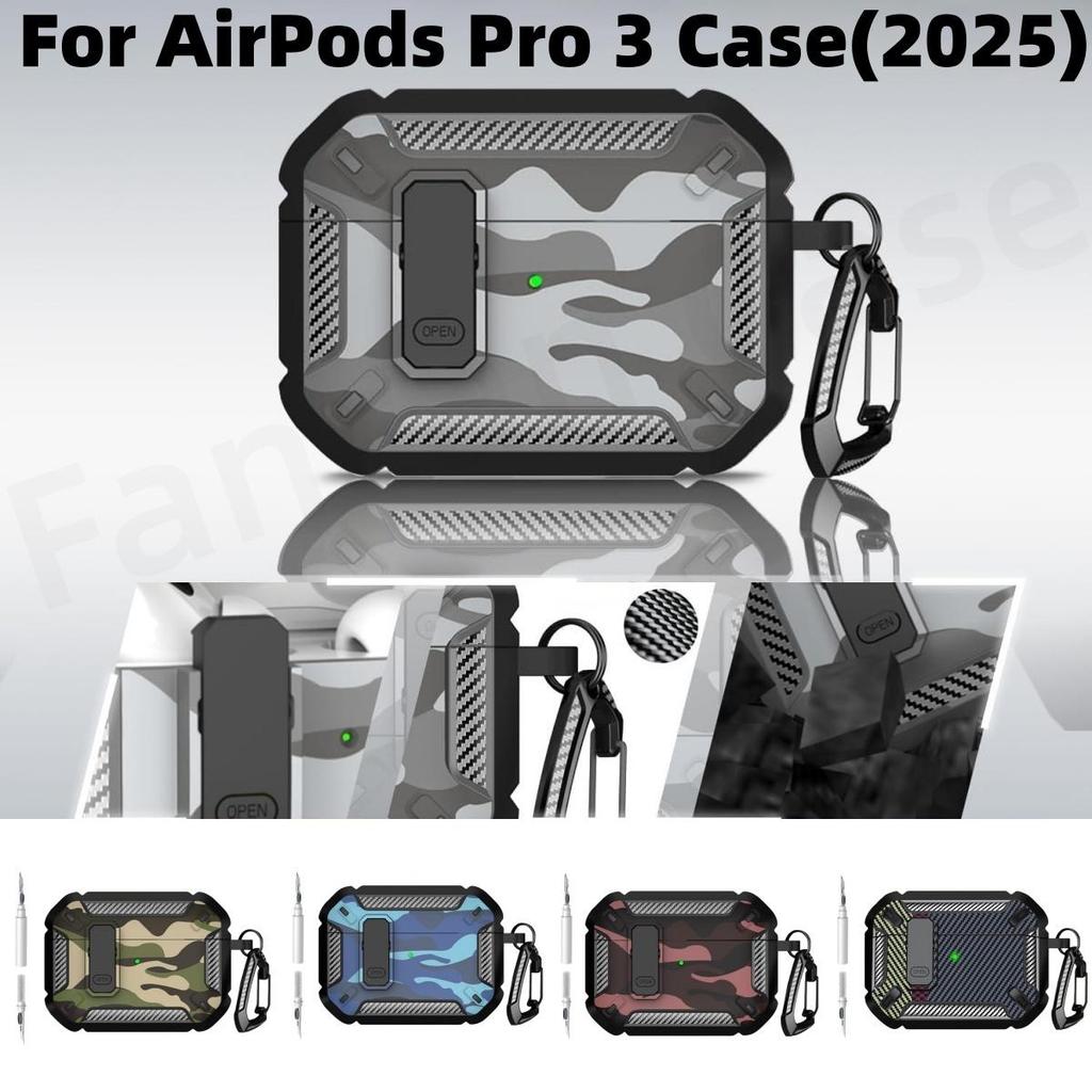 Camo Gray for AirPods Pro 3 2025 Case Cover with Lock for Men Military ...