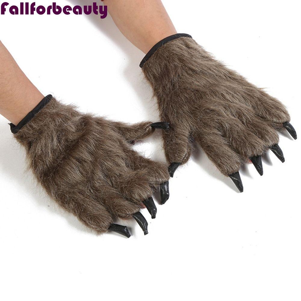 FALLFORBEAUTY Halloween Werewolf Gloves, Wool Material Polyester ...