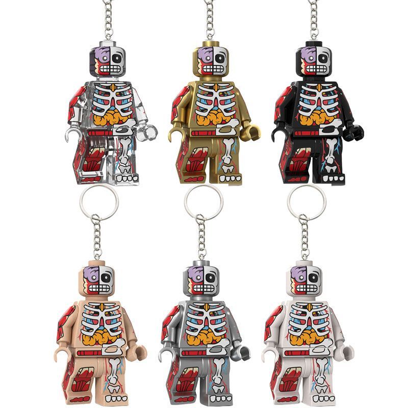 Compatible with Lego Keychain Pendant Bone Printing Creative Anatomy ...
