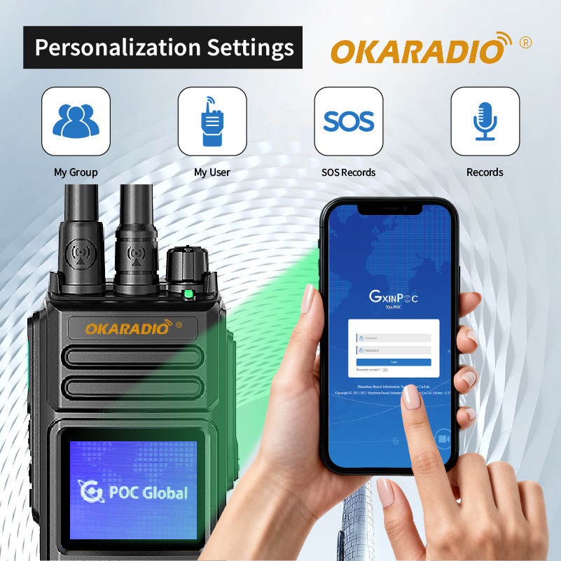 OKARADIO P100Plus POC Walkie Talkie No Distance Limit Network Portable ...