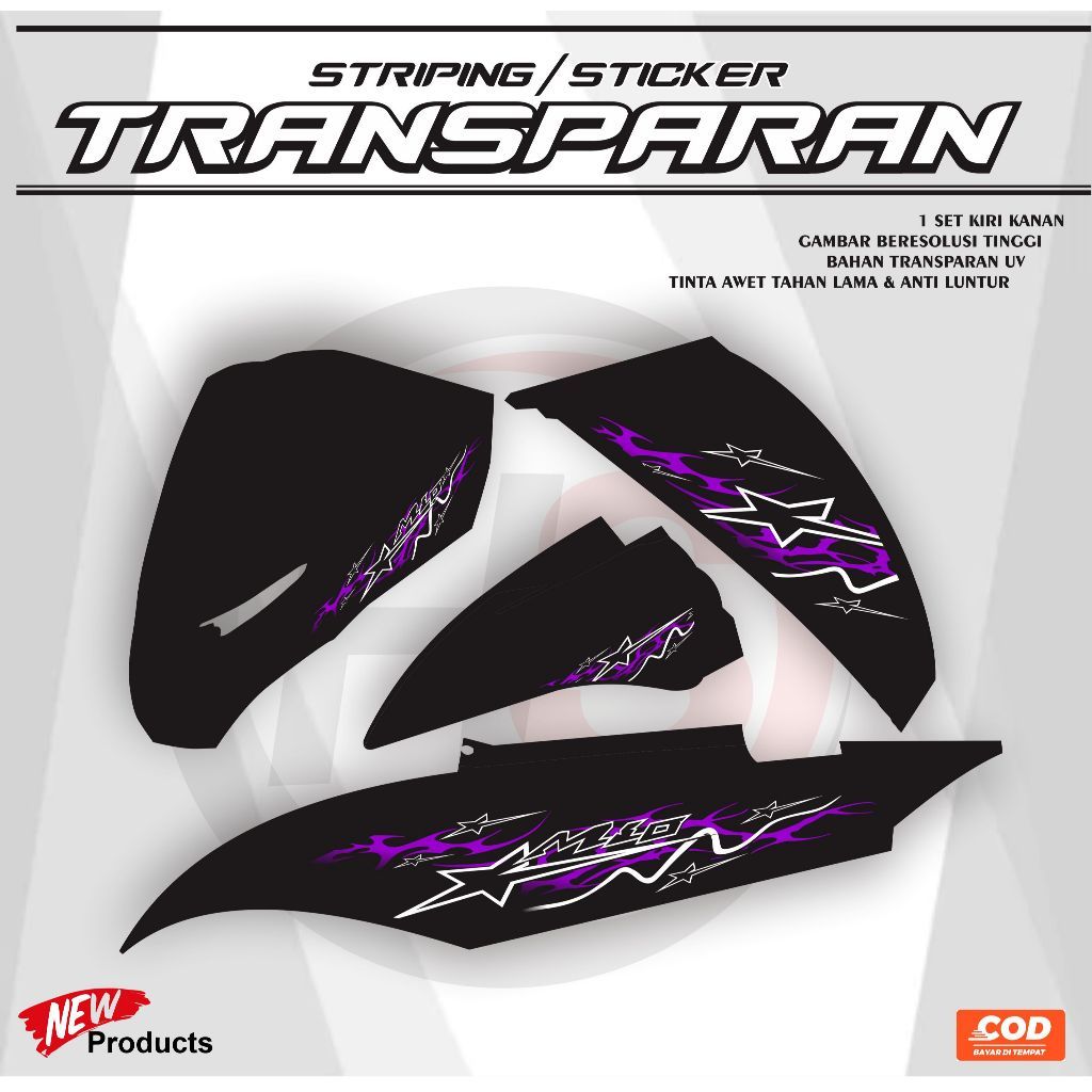 TRANSPARENT STRIPING STICKER FOR YAMAHA MIO J MIO GT MOTORCYCLE, LATEST ...