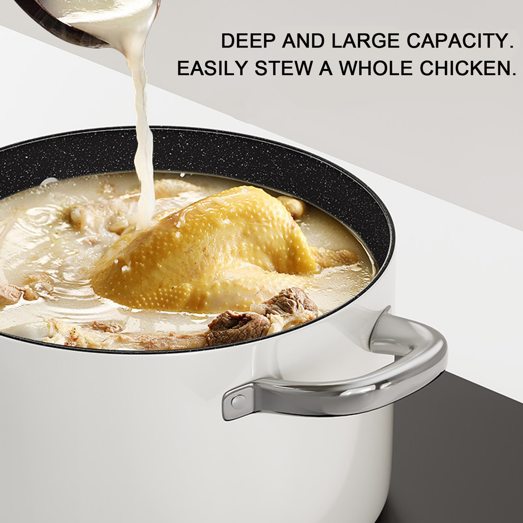 Ceramic Soup Pot with Steamer Basket Stock Pot for Soup Vegetable ...