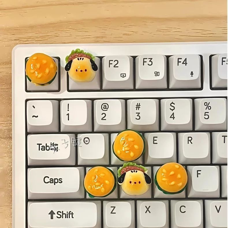 A Bump Keycap diy Sticker Manicure Knock Keyboard Aid Cute Burger Dog ...