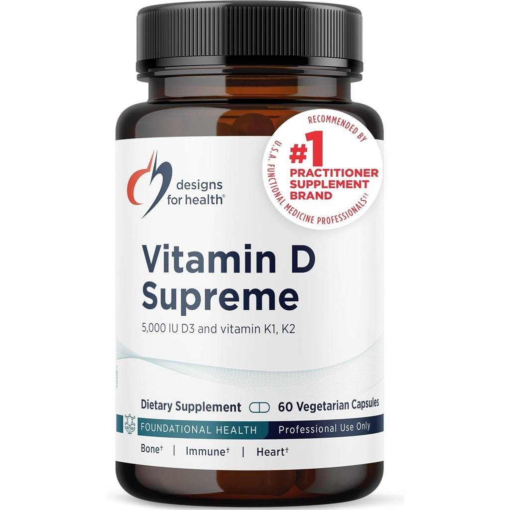 Designs for Health Vitamin D Supreme - Vitamin D 5000 IU with 2000mcg Vitamin K as MK4 for Bone ...