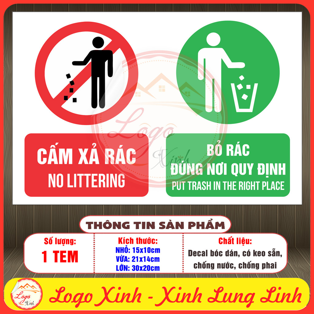 Decal Sticker - NO LITTERING, PREVENT GARBAGE, REMOVE GARBAGE - NO ...